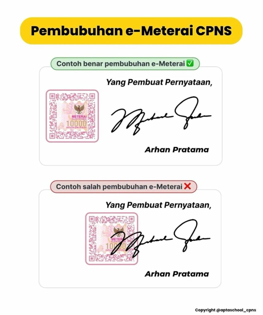 Cara Pasang dan Pembubuhan E-Materai yang Benar CPNS 2024 - Haijakarta.id