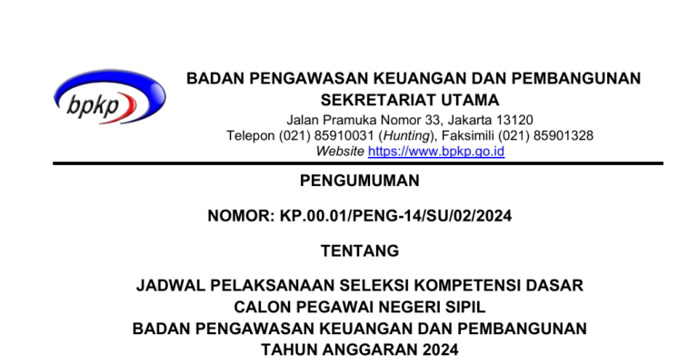 Jadwal Pelaksanaan dan Lokasi SKD CPNS 2024 BPKP, Perhatikan Tanggalnya ...