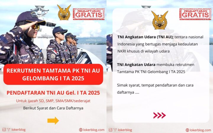Jadwal Pendaftaran Tamtama PK TNI AU Gelombang 1 Tahun 2025, Cek Lokasi Pendaftarannya ...