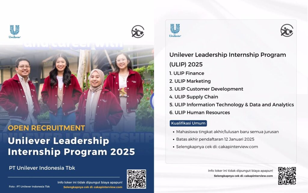 Lowongan Magang Unilever Leadership Internship Program 2025, Batas Terakhir Pendaftaran 12 ...