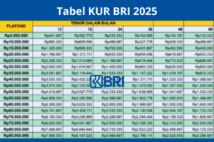Tabel Angsuran KUR BRI 2025 Plafon 50 Juta, Cicilan Hanya 60 Bulan ...