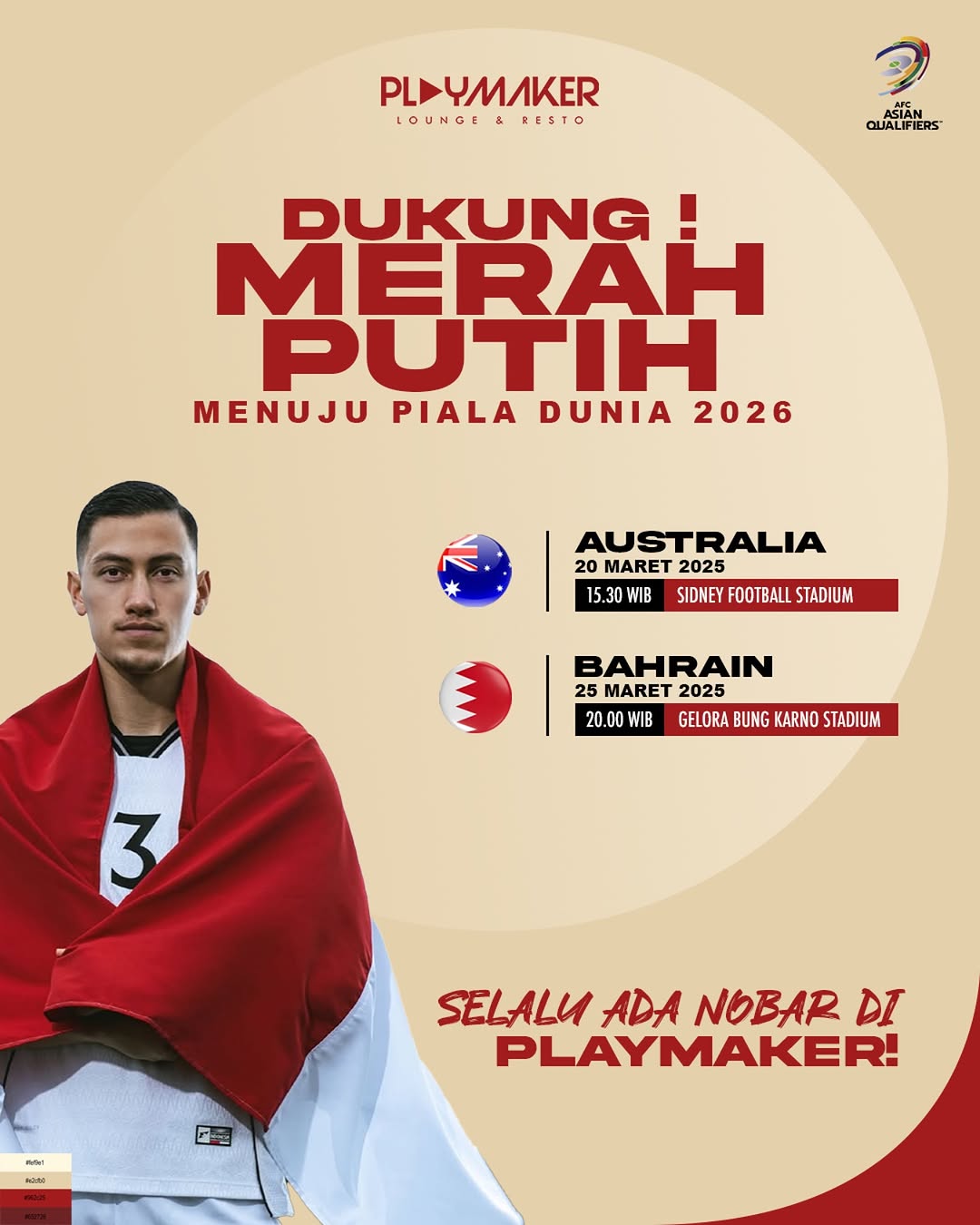 Lokasi Nobar Timnas Indonesia vs Bahrain di Jakarta, Kualifikasi Piala Dunia 2026 Zona Asia ...