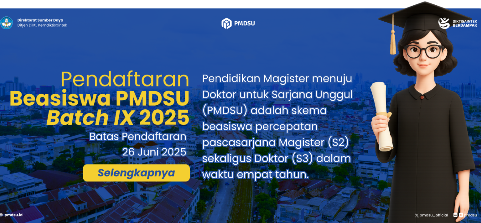 Syarat dan Cara Daftar Beasiswa PMDSU 2025, Buka Jalur Reguler dan Joint Degree di Berbagai ...