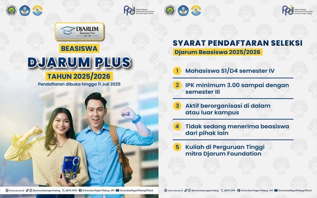 Pendaftaran Beasiswa Djarum Plus 2025/2026 Telah Resmi Dibuka, Cek Syarat dan Cara Daftarnya ...