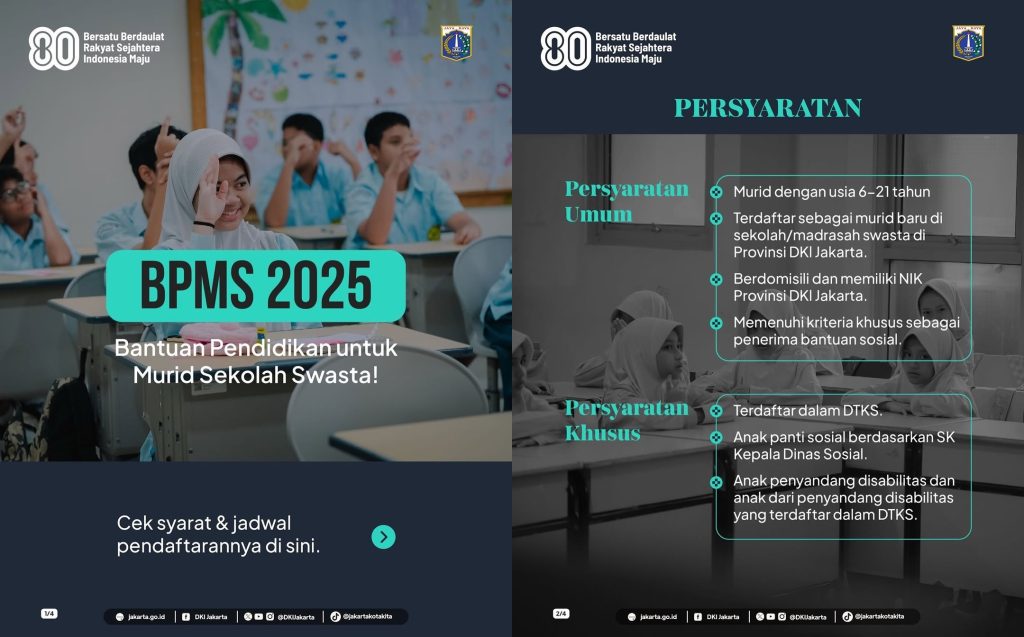 Pendaftaran BPMS 2025 Resmi Dibuka, Simak Cara Dapatkan Bantuan Pendidikan Bagi Murid Sekolah ...