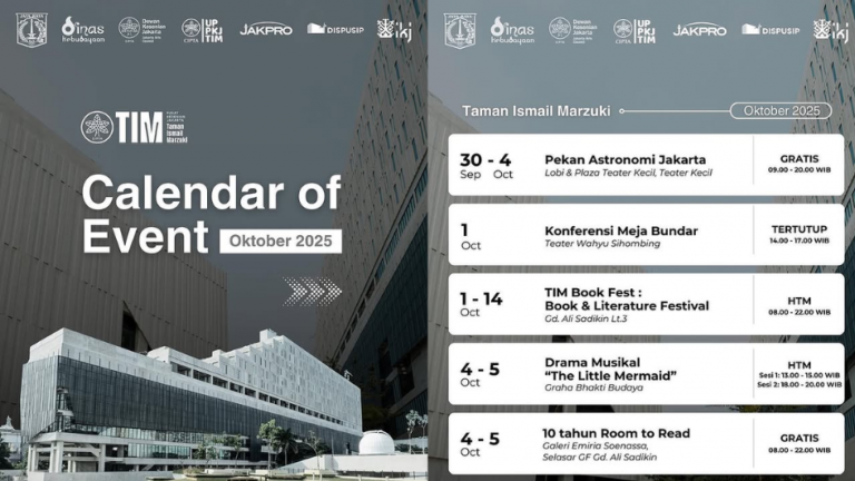 Kalender Event Jakarta di Taman Ismail Marzuki TIM Oktober 2025, Banyak ...
